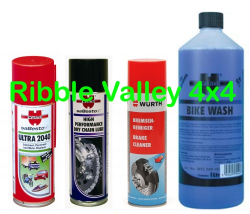 WURTH BIKE CLEAN + CARE KIT - DRY CHAIN LUBE, BIKE WASH, BRAKE CLEAN ...