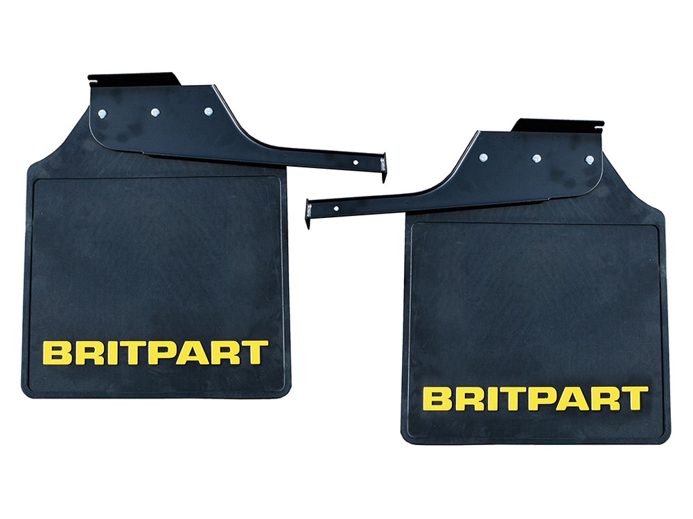 DA4534 - PAIR OF BRITPART MUDFLAPS (YELLOW LOGO) - DEF 110 & 130 CREW ...